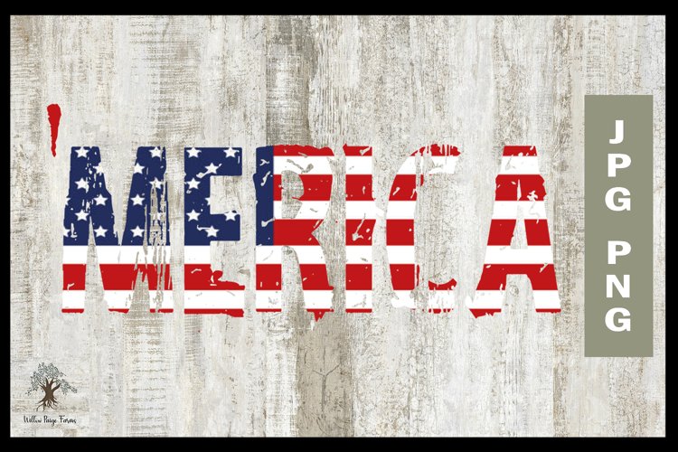 'MERICA Distressed JPG PNG File
