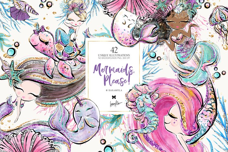 Mermaid Clipart | Design Bundles