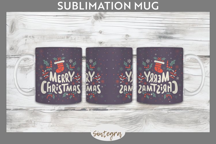 Merry Christmas Mug Wrap Sublimation (2913902)