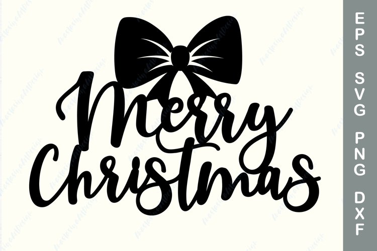 Christmas cake topper template, Merry christmas monogram svg