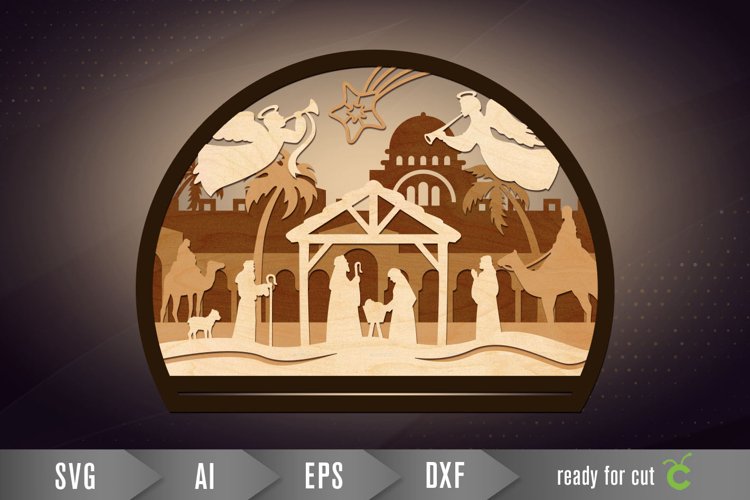 Nativity Scene Laser Cut | Design Bundles | Page 3