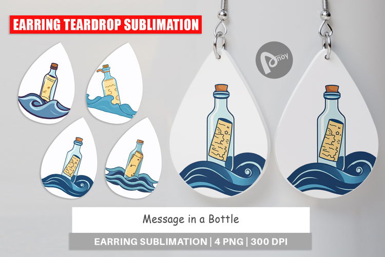 Teardrop earrings sublimation designs bundle