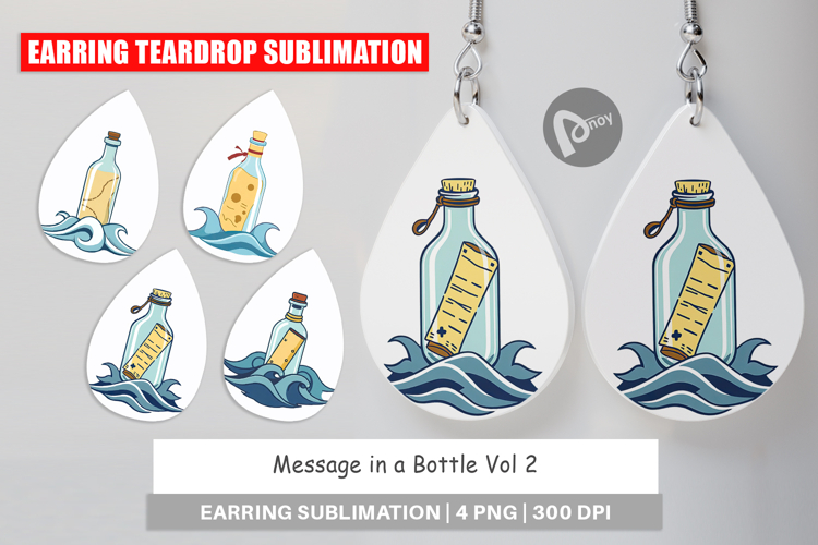 Teardrop earrings sublimation designs bundle