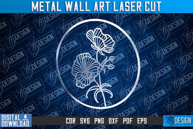 Metal Wall Art Laser Cut | Metal Flowers Laser Cut (3038009)