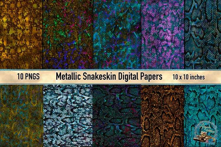 Metallic Snakeskin Glitter Textures - Digital Paper Pack