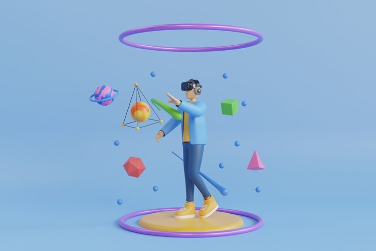 Metaverse technology future 3d concept