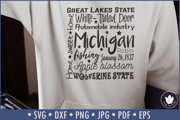 State of Michigan Cut File| Square Typography