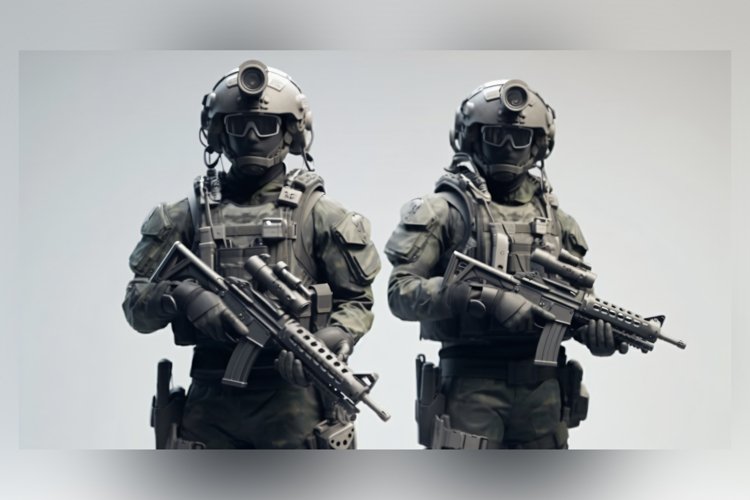 Battle-Ready: Heavily Armed Military Personnel 11