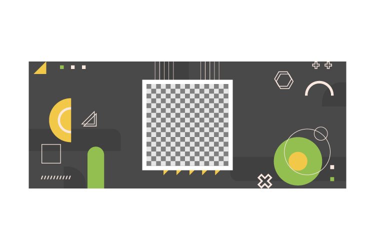 Minimal geometric mug printing template with blank frame