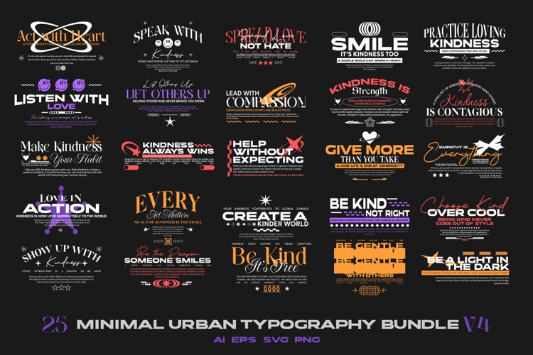 Minimal Urban Typography T-shirt Design Bundle Vol. 4