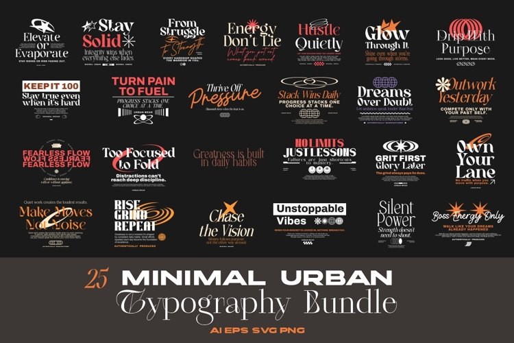 Minimal Urban Typography T-shirt Design Bundle