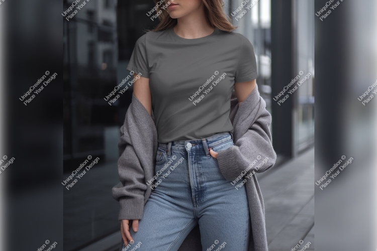 Minimalist Light Gray T-Shirt Mockup