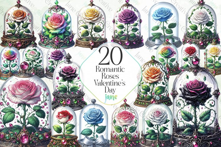 Romantic Roses Valentine’s Day Clipart