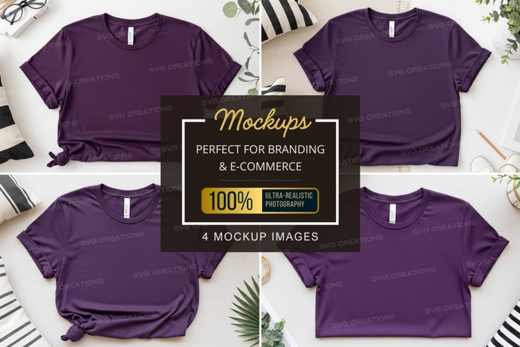 Purple t-shirt mockup (6444388)