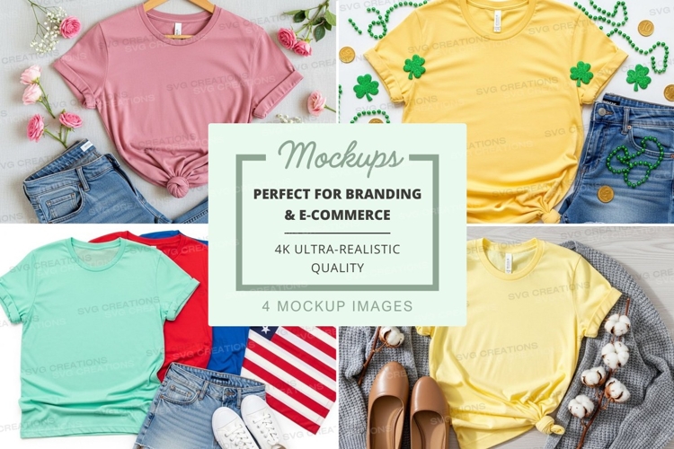 Colorful t-shirt mockup (6498503)
