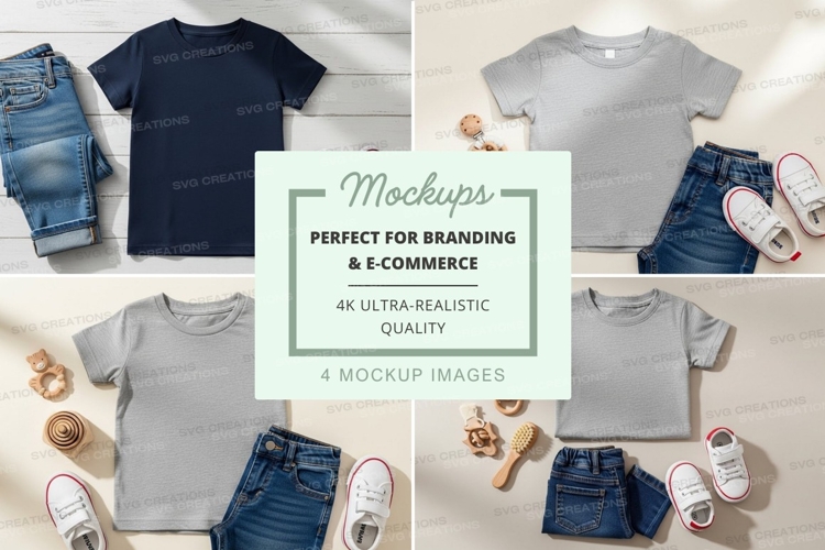 T-shirt mockup set with accessories