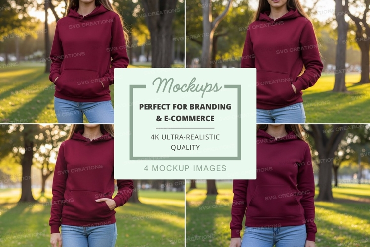 Park scene with hoodie mockup