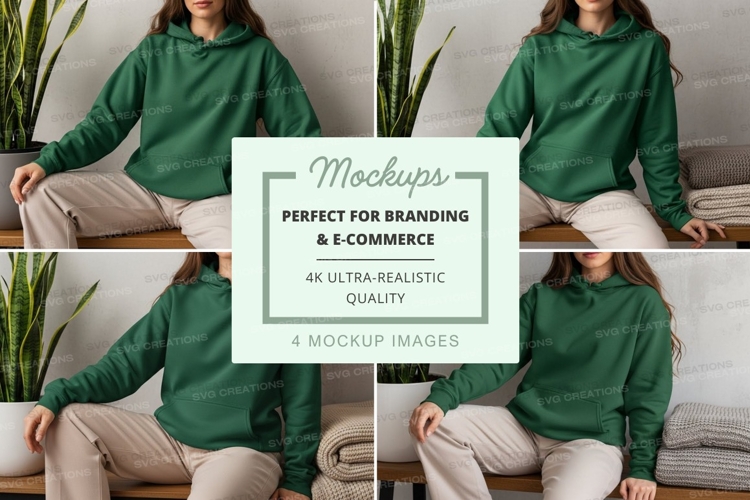 Cozy indoor living with green hoodie