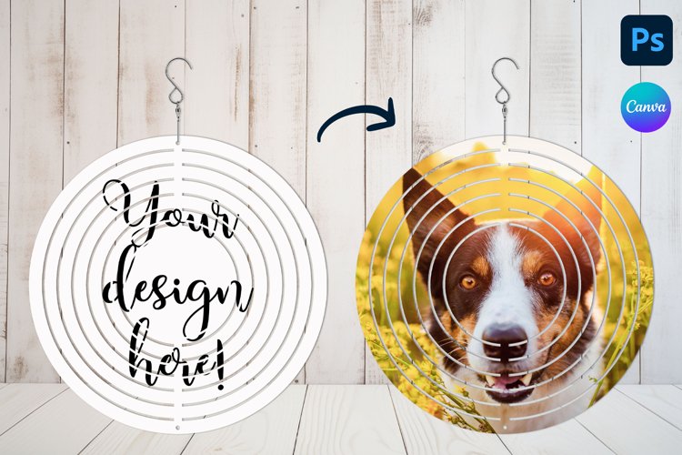 Wind Spinner Mockup PSD and Canva Frame (2665317)