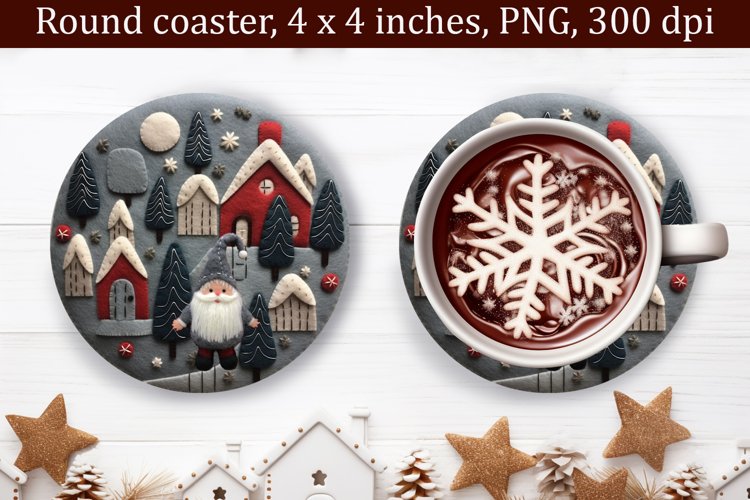 3d Christmas Coaster, Round Christmas Coaster Sublimation