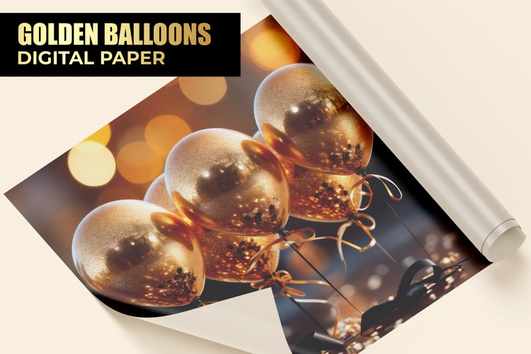 Golden Balloons Digital Paper (3452357)