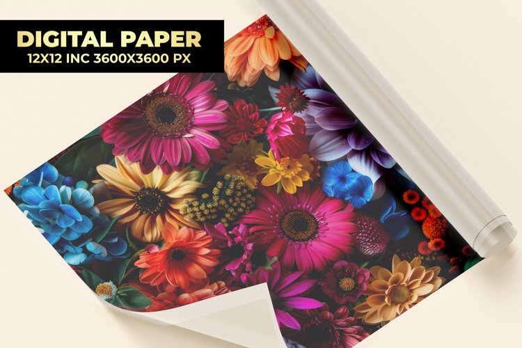 Colorful Beautiful Flower Digital Paper (4851423)