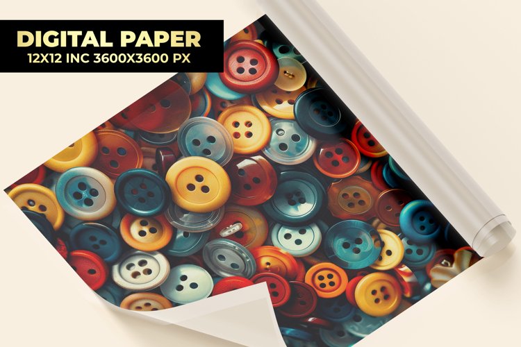 Colorful Button Digital Paper (4134443)