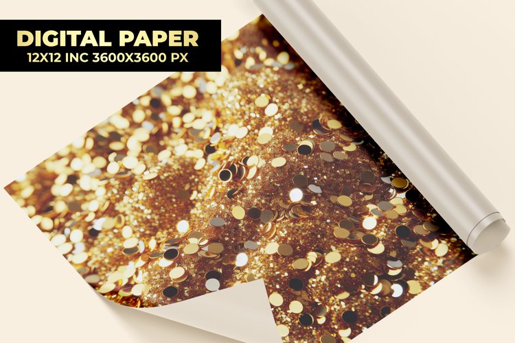 Golden Glitter Digital Paper (3930566)