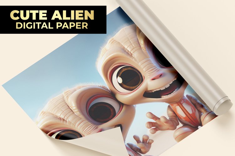 Cute Alien Digital Paper