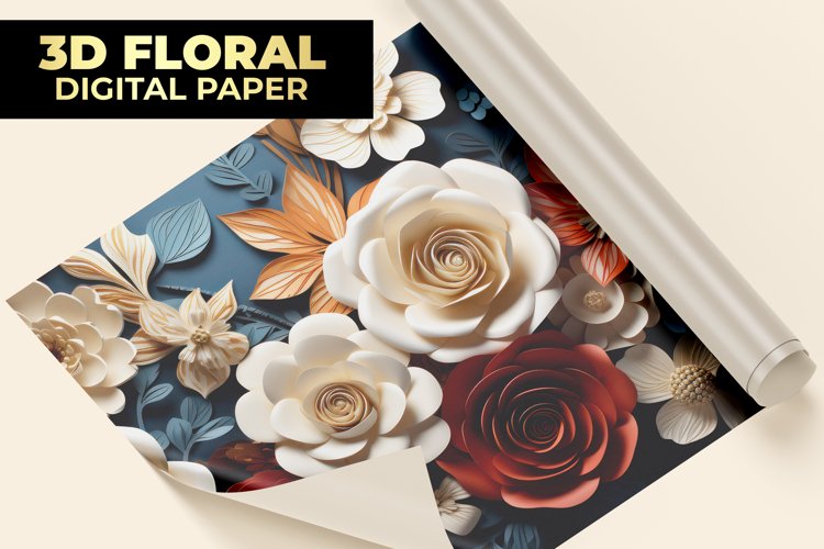 3D Floral Digital Paper (3551519)