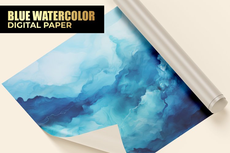 Blue Watercolor Digital Paper (3449752)