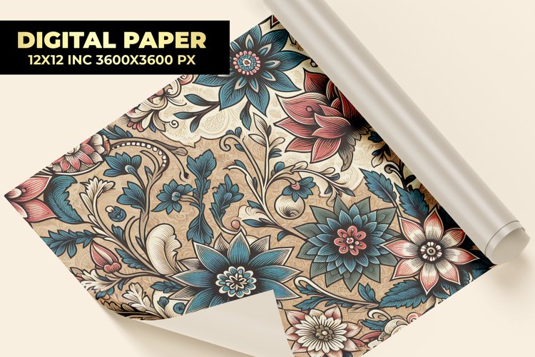 Vintage Floral Digital Paper (3906880)