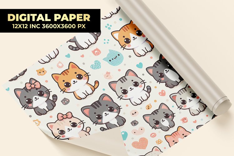Cute Little Cats Digital Paper