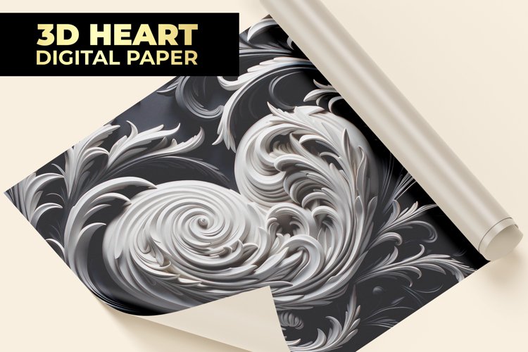 3D Heart Digital Paper (3590822)