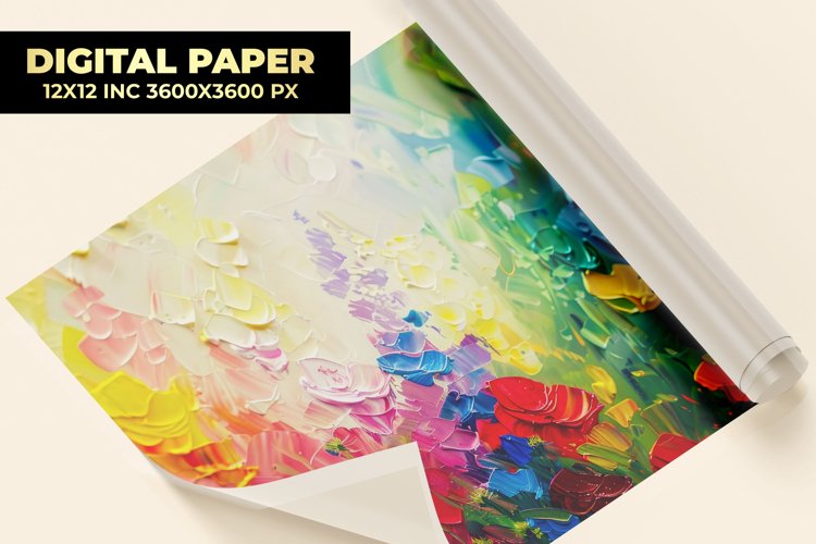 Colorful Oil Painting Digital Paper (4520670)