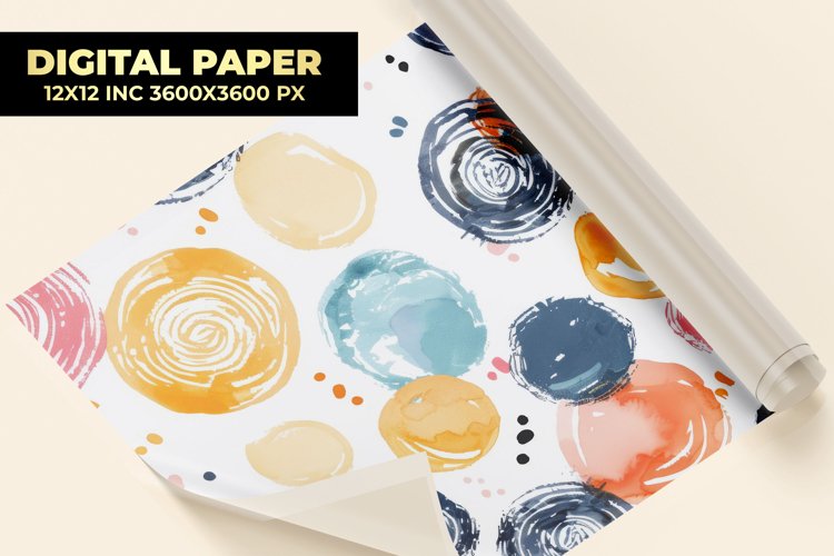 Watercolor Circle Digital Paper (4548398)