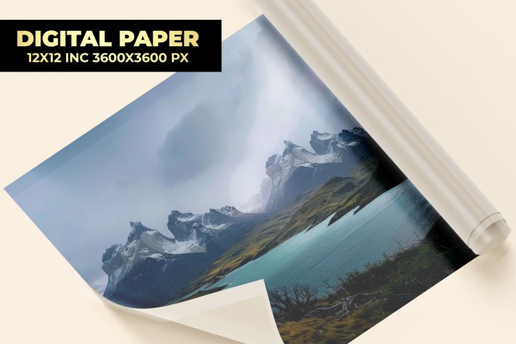 Mountain With Lake Digital Paper (4773724)