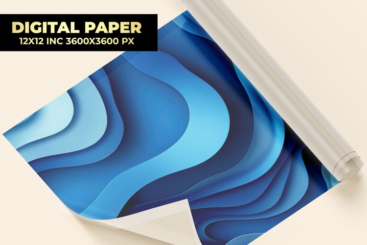 Blue Wavy Digital Paper (4570403)