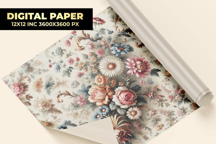 Vintage Floral Digital Paper (3906846)