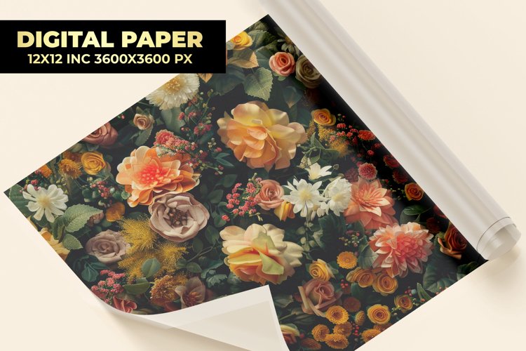 Floral Pattern Digital Paper (4436621)