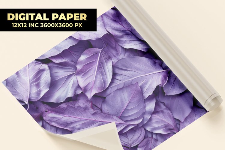 Purple Leaves Digital Paper (4645193)