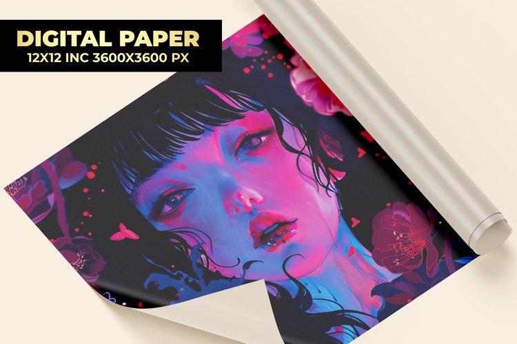 Cartoon Girl Digital Paper (4008400)