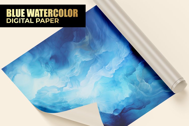 Blue Watercolor Digital Paper (3449738)