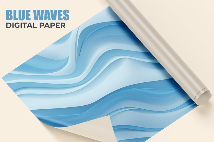 Blue Waves Digital Paper (3436208)
