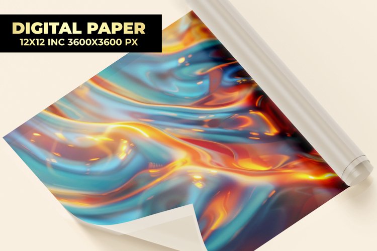 Colorful Fluid Liquid Wavy Digital Paper (4670877)