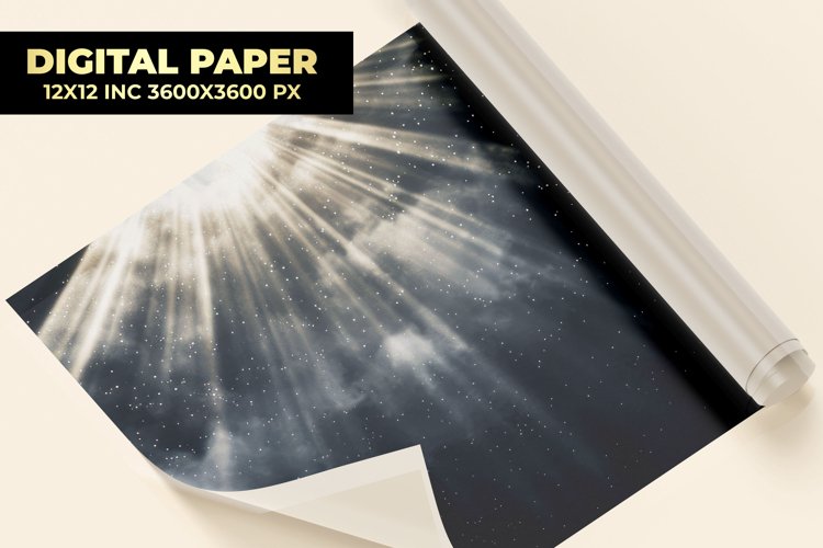 Sunrays With Clouds Digital Paper (4555792)