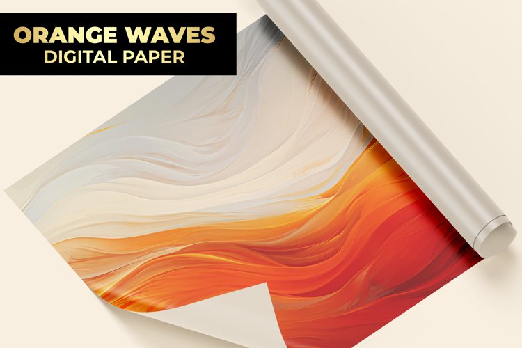 Orange Waves Digital Paper (3510190)