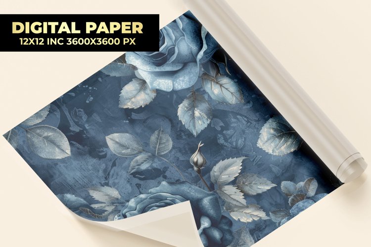 Blue Roses Digital Paper (4635805)