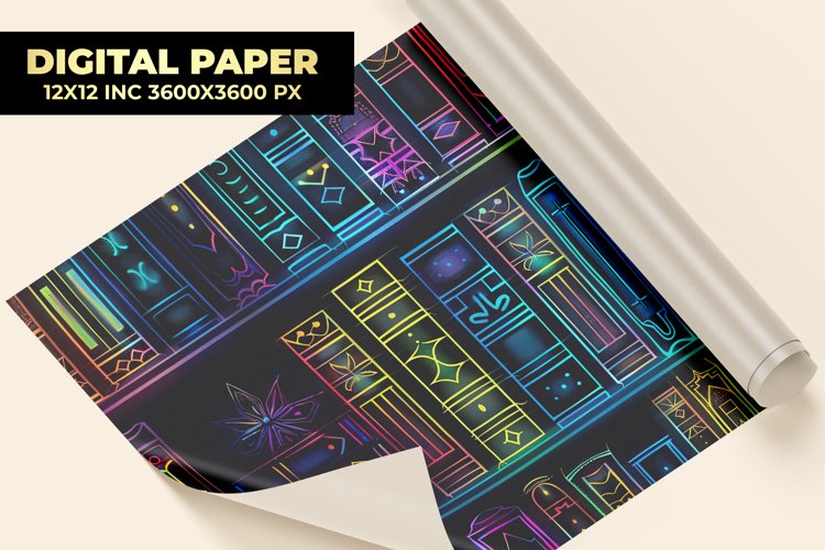 Books Shelf Digital Paper