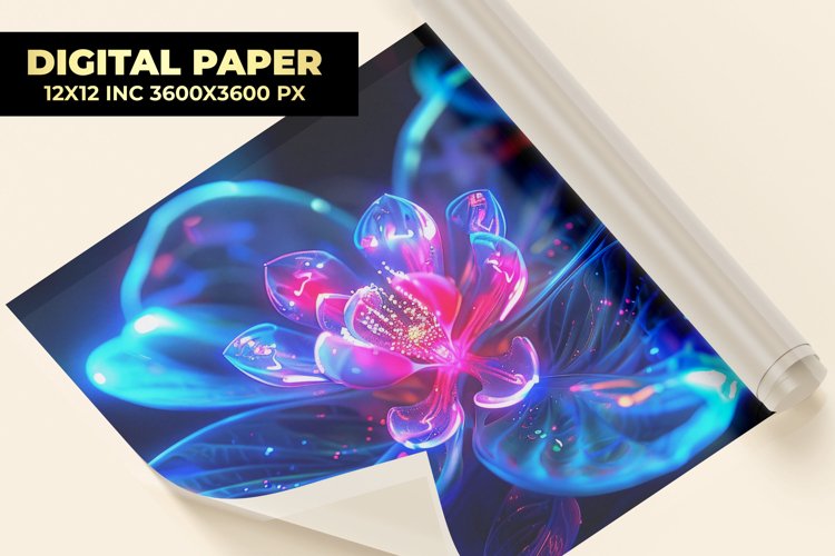 Glowing Floral Digital Paper (4711613)